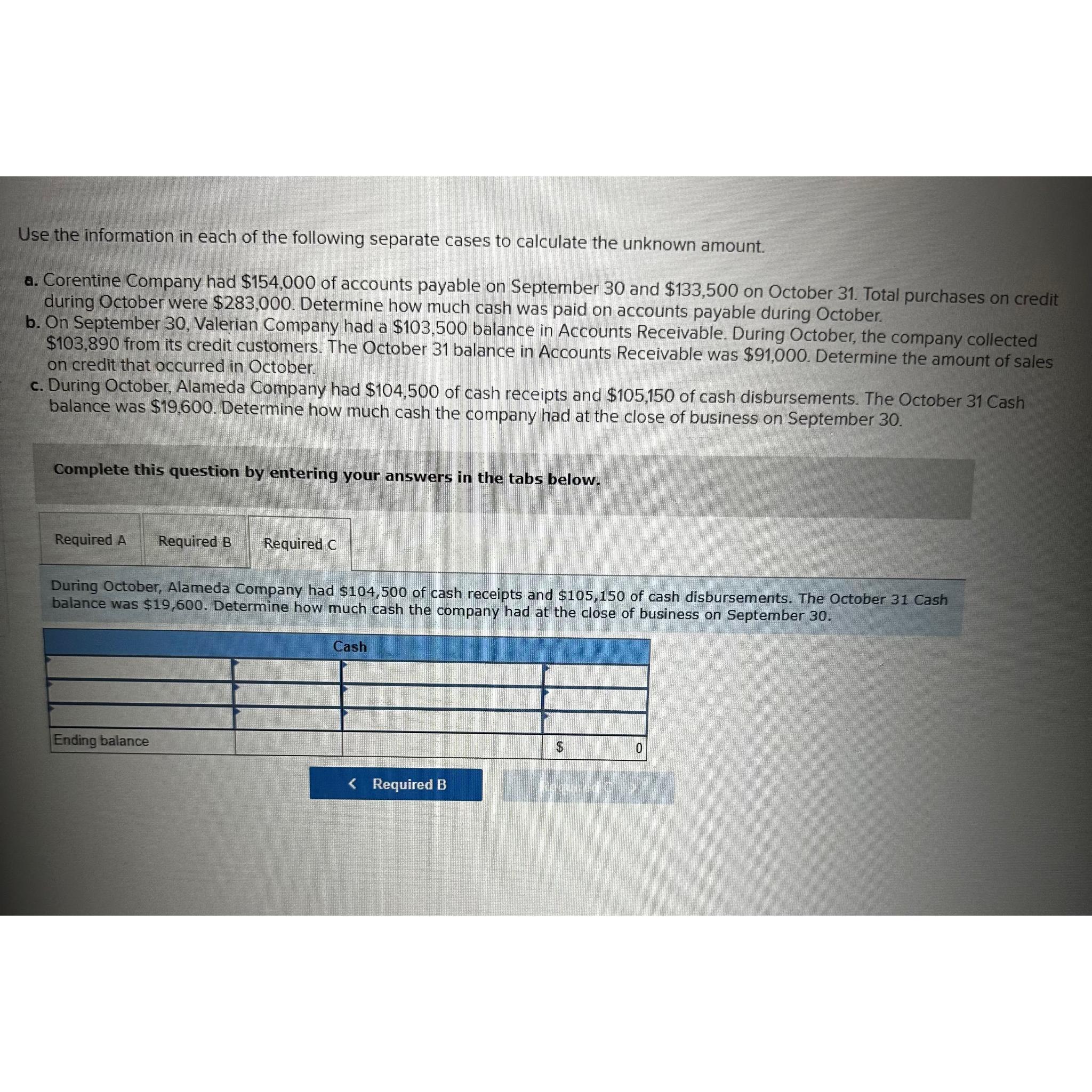 Solved Use the information in each of the following separate | Chegg.com