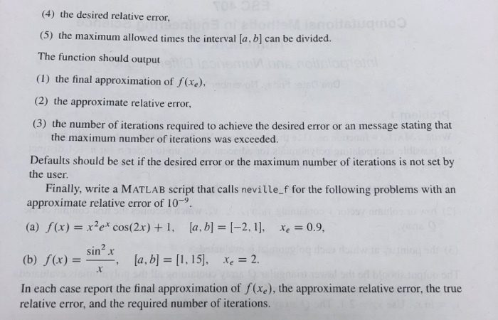 Problem 1 Vrite A Matlab Function Neville That 