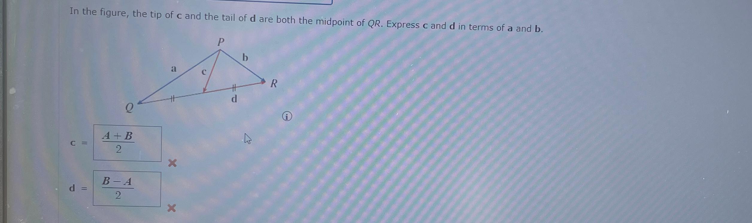 Solved In the figure, the tip of c ﻿and the tail of d ﻿are | Chegg.com