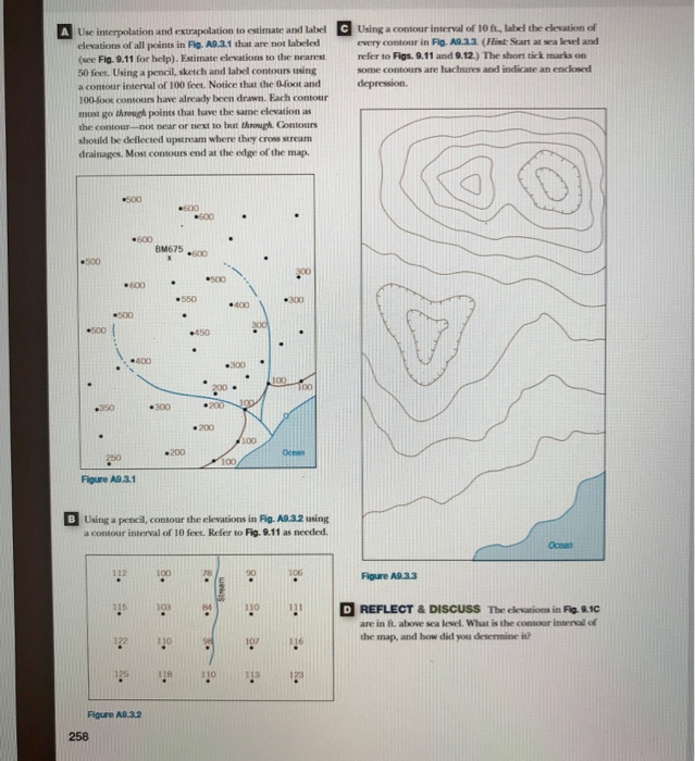 Solved C Using a contour interval of 10 f., Labd the | Chegg.com