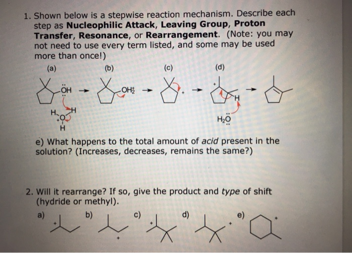 Solved 1. Shown below is a stepwise reaction mechanism. | Chegg.com
