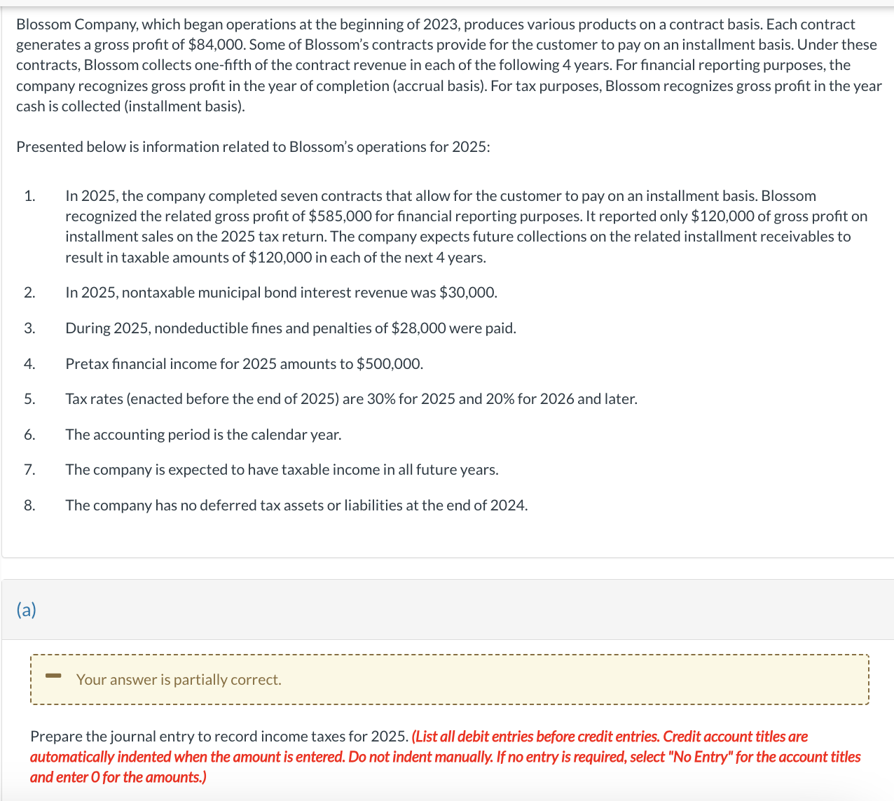 Solved Blossom Company, which began operations at the | Chegg.com