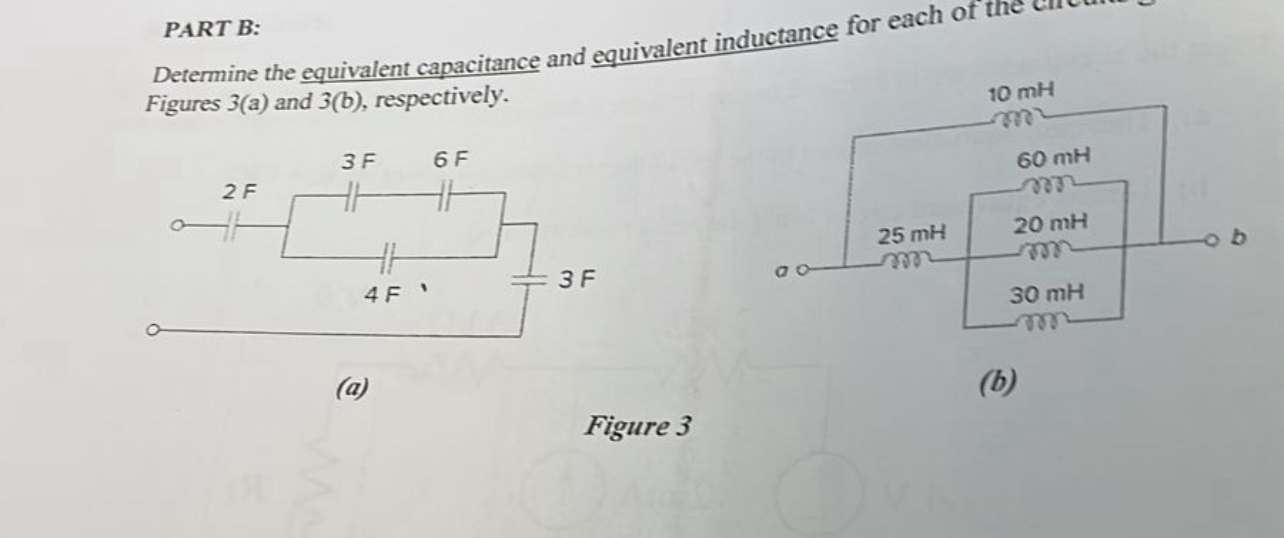 Solved PART B:Determine the equivalent capacitance and | Chegg.com