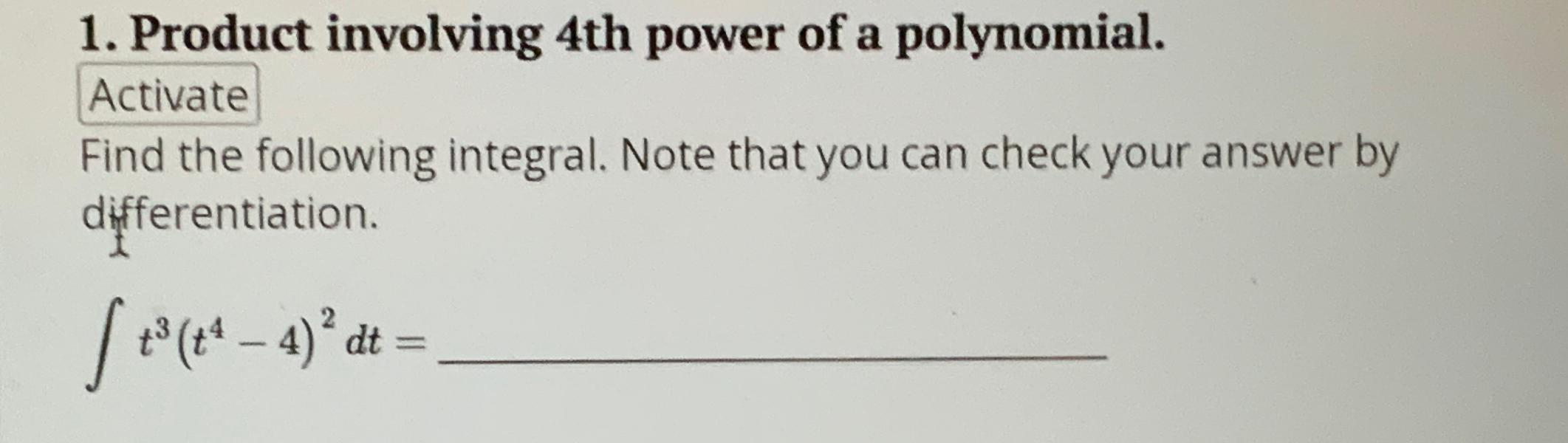 Solved Product involving 4th power of a | Chegg.com