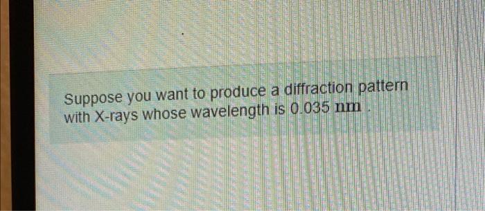 Solved Suppose you want to produce a diffraction pattern | Chegg.com