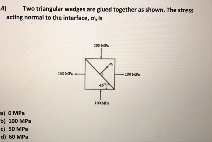 Solved -4) Two triangular wedges are glued together as | Chegg.com