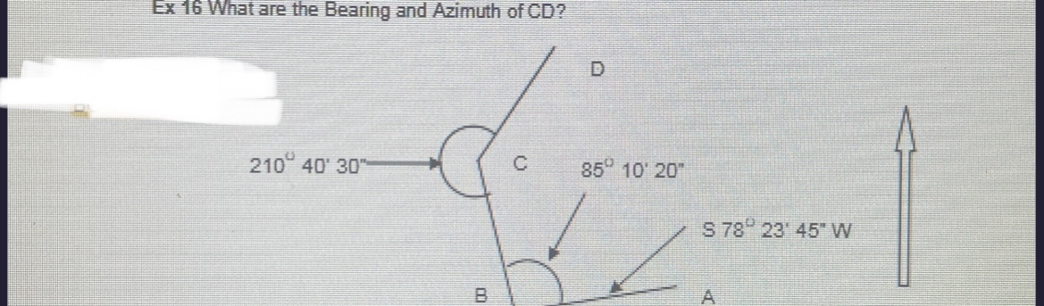 Solved Ex 16 ﻿What are the Bearing and Azimuth of CD? | Chegg.com