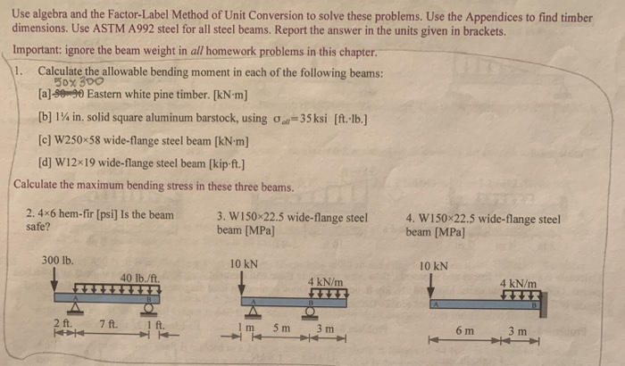 Solved Use algebra and the Factor-Label Method of Unit | Chegg.com