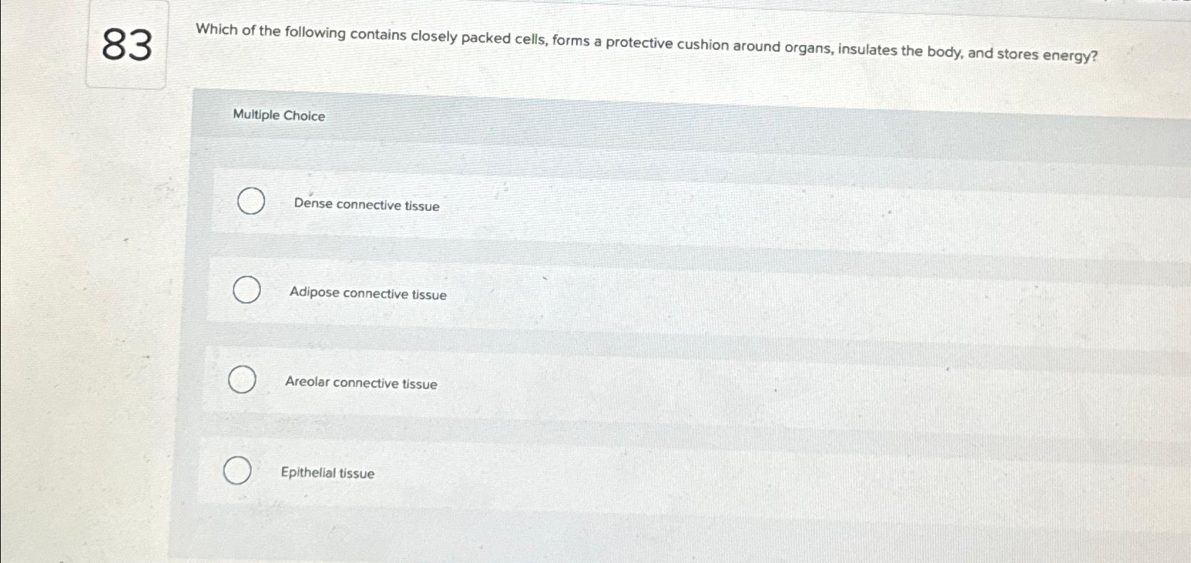 Solved 83Which of the following contains closely packed | Chegg.com