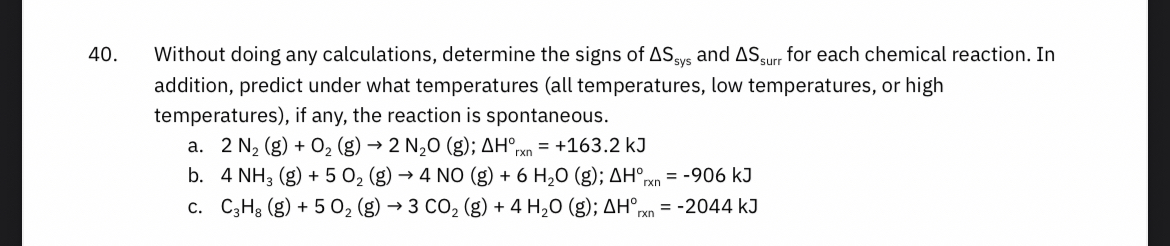 Solved Without doing any calculations, determine the signs | Chegg.com