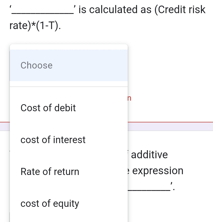 Solved ' ﻿is calculated as (Credit risk rate | Chegg.com