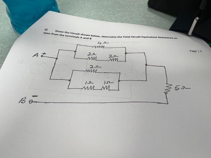 Solved 2) Given the Circuit shown below, determine the Total | Chegg.com