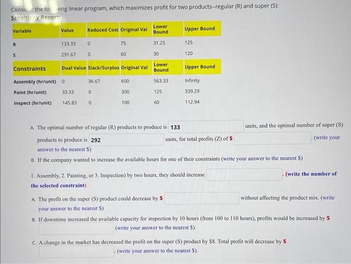 Solved Consic the fo ving linear program, which maximizes | Chegg.com