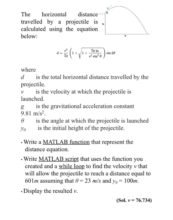 Solved The horizontal distance travelled by a projectile is | Chegg.com