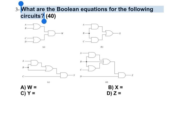 Solved What are the Boolean equations for the following | Chegg.com