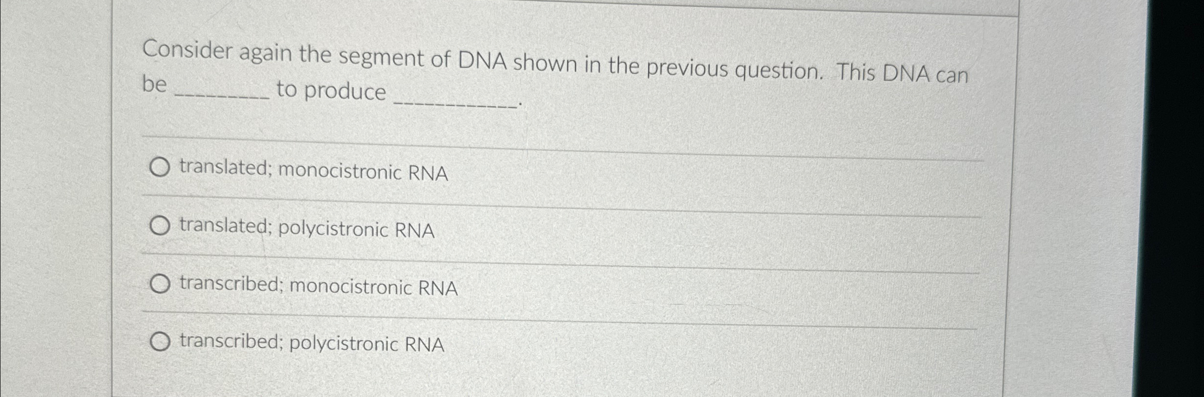 Solved Consider again the segment of DNA shown in the | Chegg.com