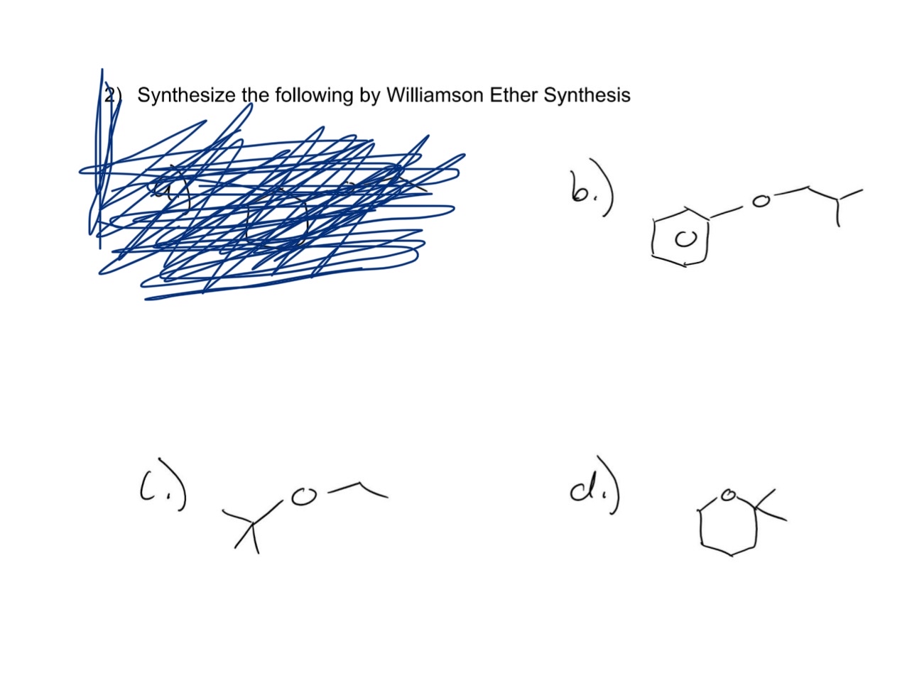 Solved Synthesize the following by Williamson Ether | Chegg.com