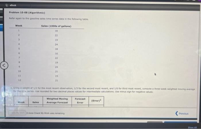 Solved eBook Problem 15-08 (Algorithmic) Refer again to the | Chegg.com