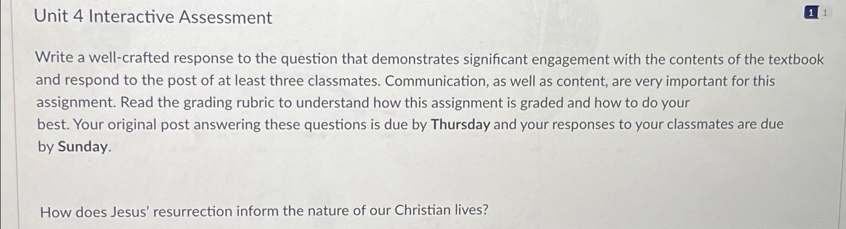 Solved Unit 4 ﻿Interactive AssessmentWrite a well-crafted | Chegg.com