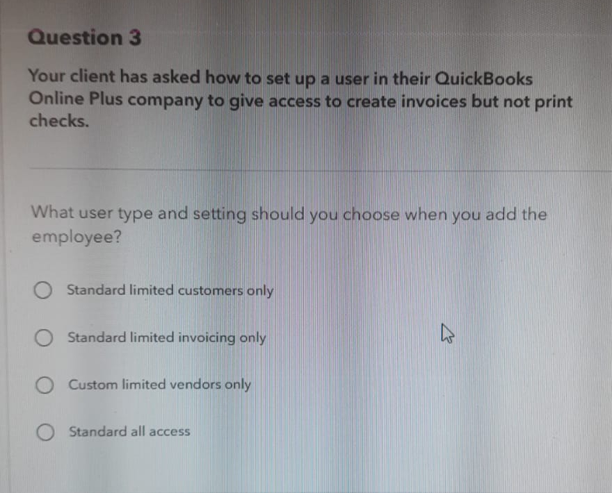 Solved Question 3Your client has asked how to set up a user | Chegg.com