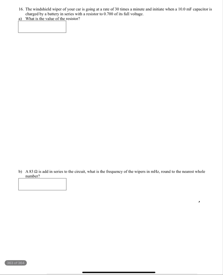 Solved The windshield wiper of your car is going at a rate | Chegg.com