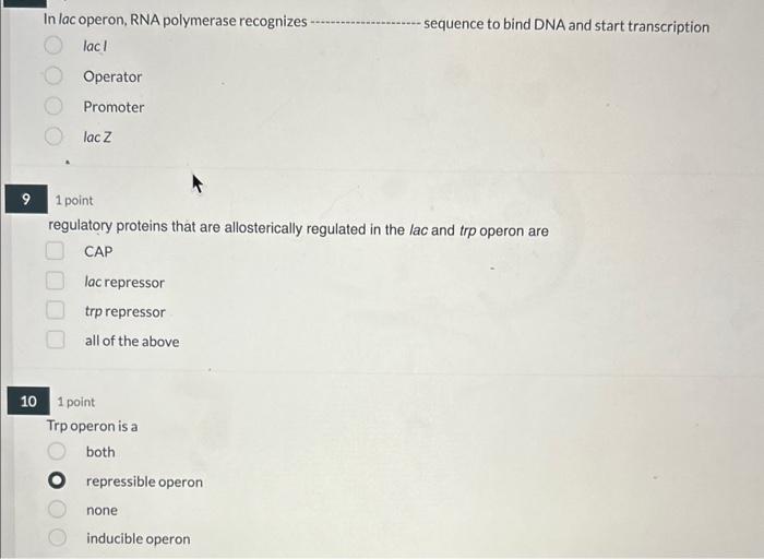 Solved In lac operon, RNA polymerase recognizes sequence to | Chegg.com
