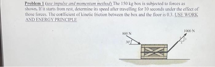 Solved Problem 1 (use impulse and momentum method) The 150 | Chegg.com