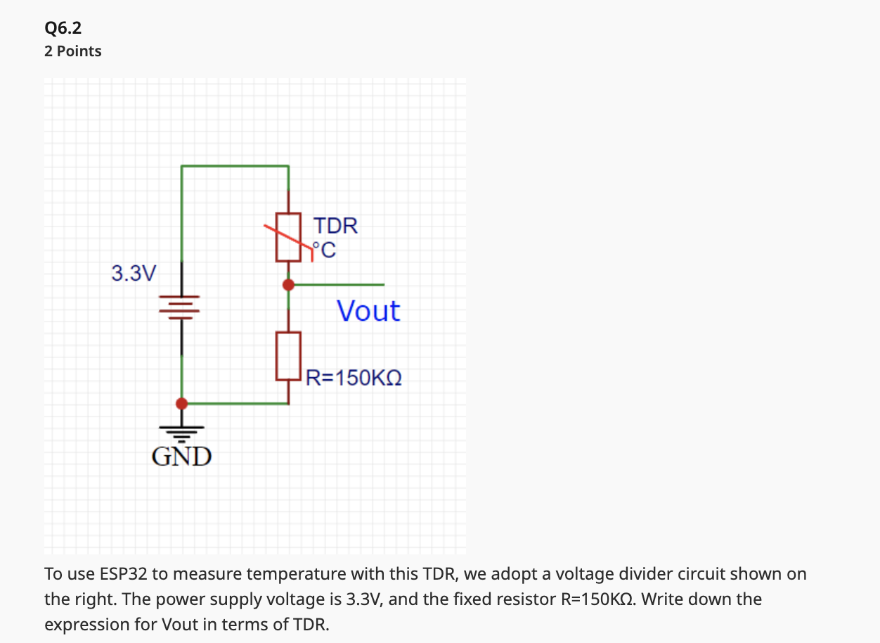 Solved To use ESP32 ﻿to measure temperature with this TDR, | Chegg.com