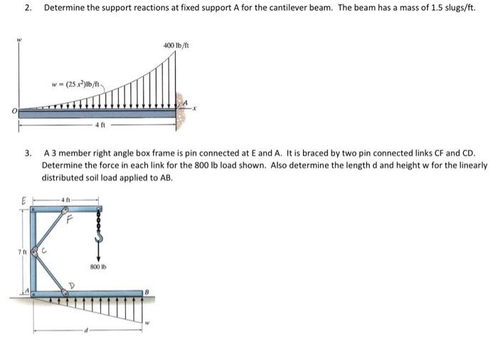 Solved 2. Determine the support reactions at fixed support A | Chegg.com