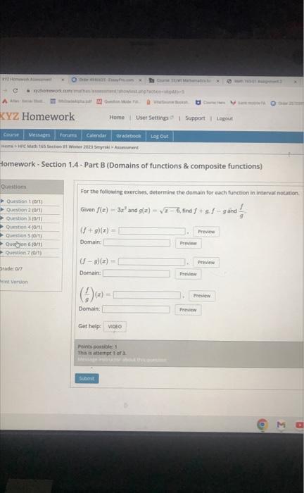Solved For the following exercises, determine the domain for | Chegg.com