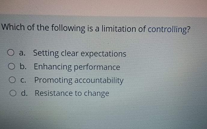 Solved Which of the following is a limitation of | Chegg.com
