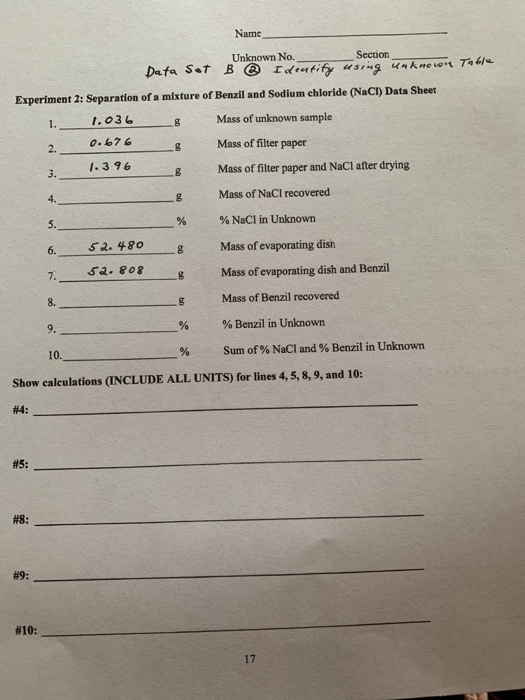 Solved PRE-LAB ASSIGNMENT FOR EXPERIMENT 2 SEPARATION OF A | Chegg.com