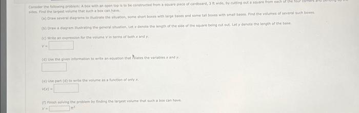Consider the following problem: A box with an open | Chegg.com