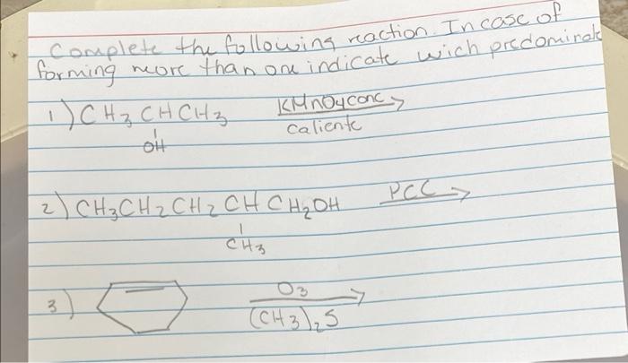 Solved forming more than on indicate wich predominal | Chegg.com