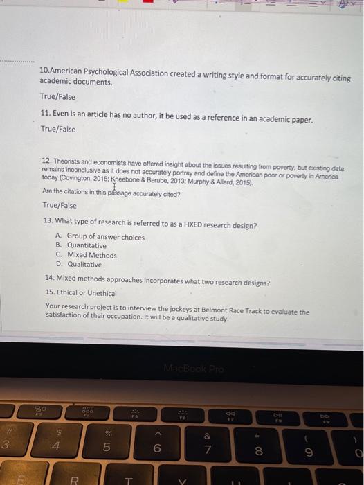 Solved 11 10. American Psychological Association created a | Chegg.com