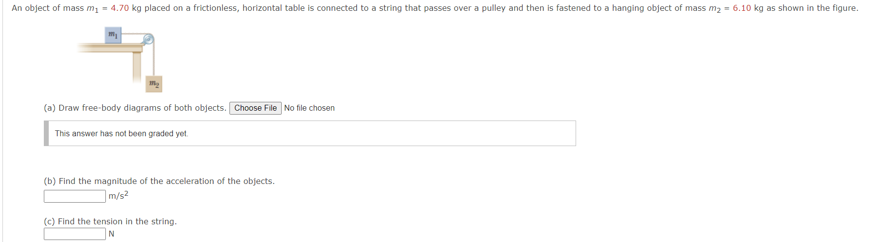 Solved (a) ﻿Draw free-body diagrams of both objects.No file | Chegg.com