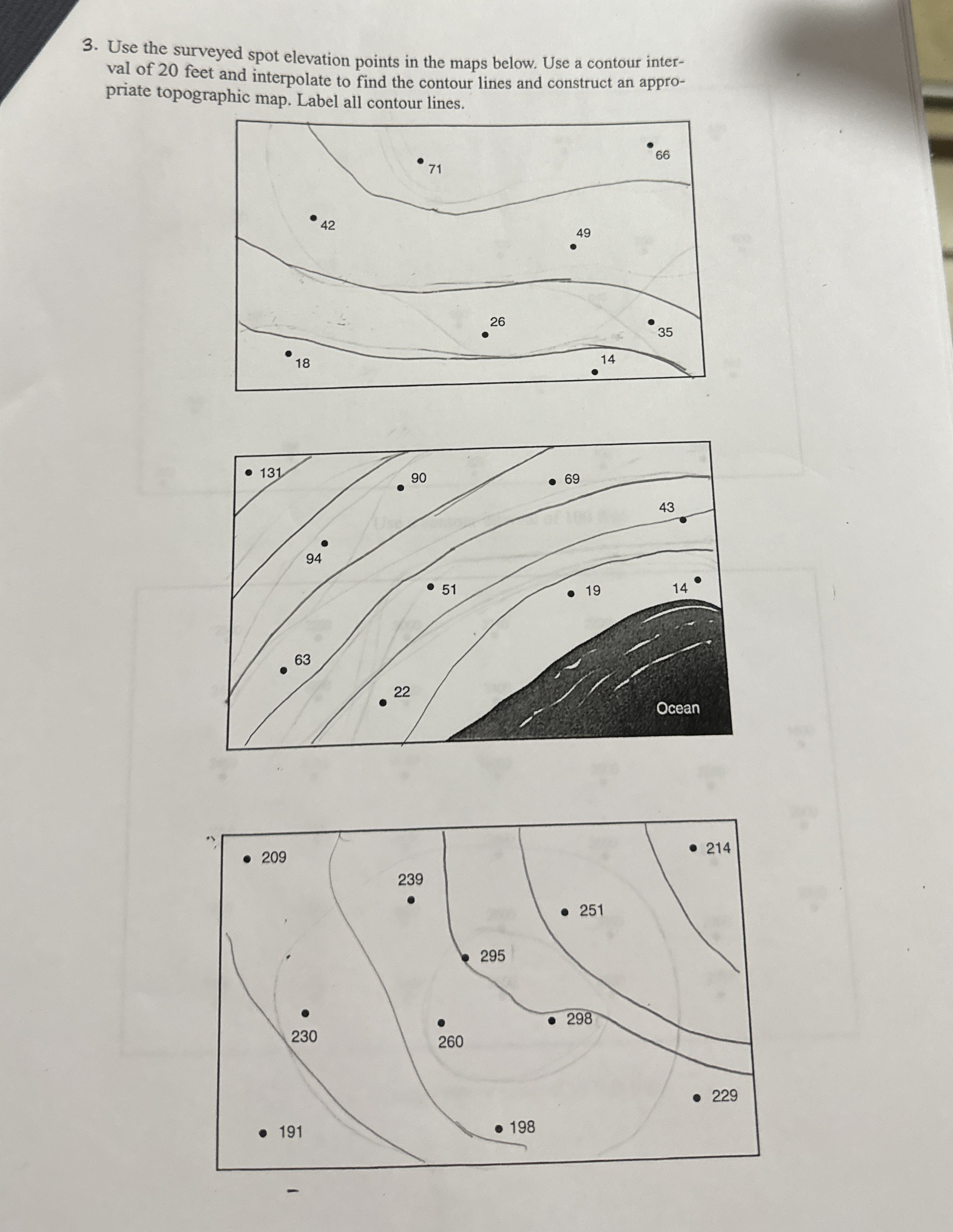 Solved Use the surveyed spot elevation points in the maps | Chegg.com