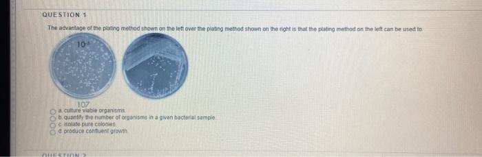 Solved QUESTION 1 The advantage of the plating method shown | Chegg.com