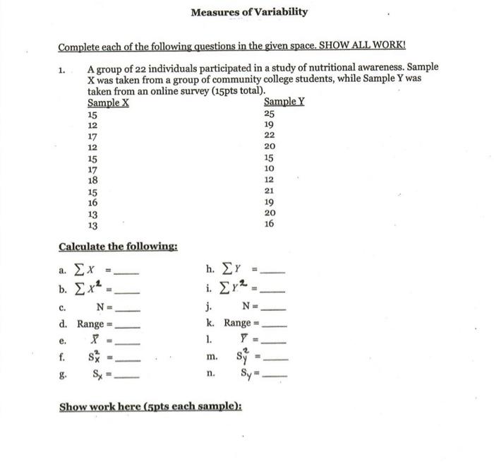Solved Measures of Variability 20 ៨ ៨ ៩ ពី 5 ទី ៥ ៨ ទី ទី ៤ | Chegg.com