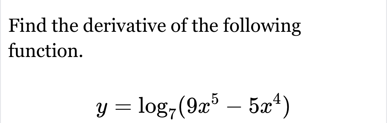 Solved Find the derivative of the following | Chegg.com
