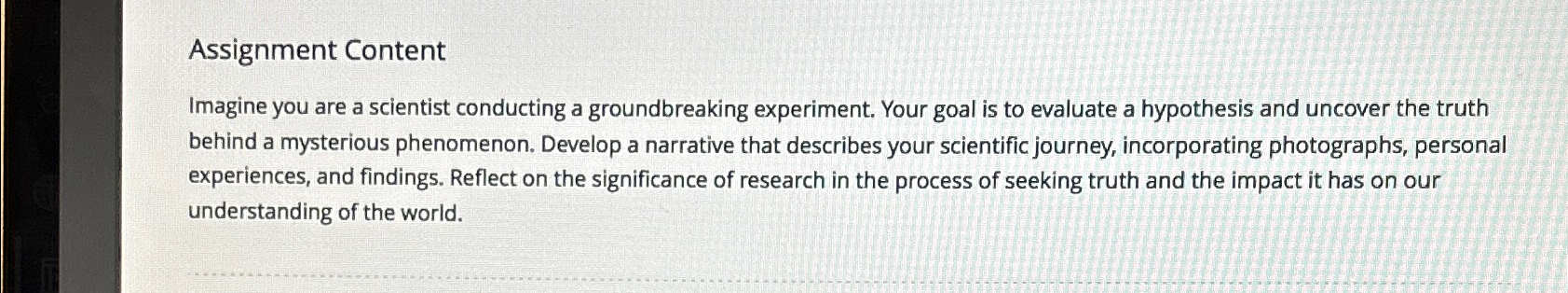 Solved Assignment ContentImagine you are a scientist | Chegg.com