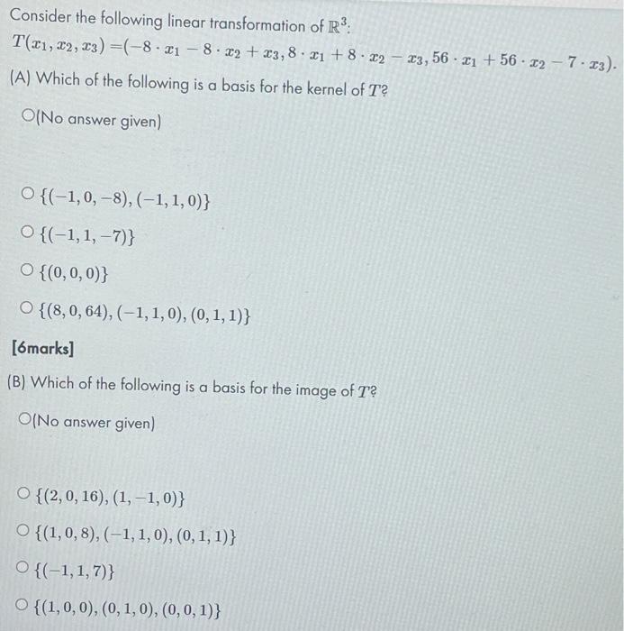 Solved Consider the linear mappings F: R³ R³, G: R³ R2 and | Chegg.com