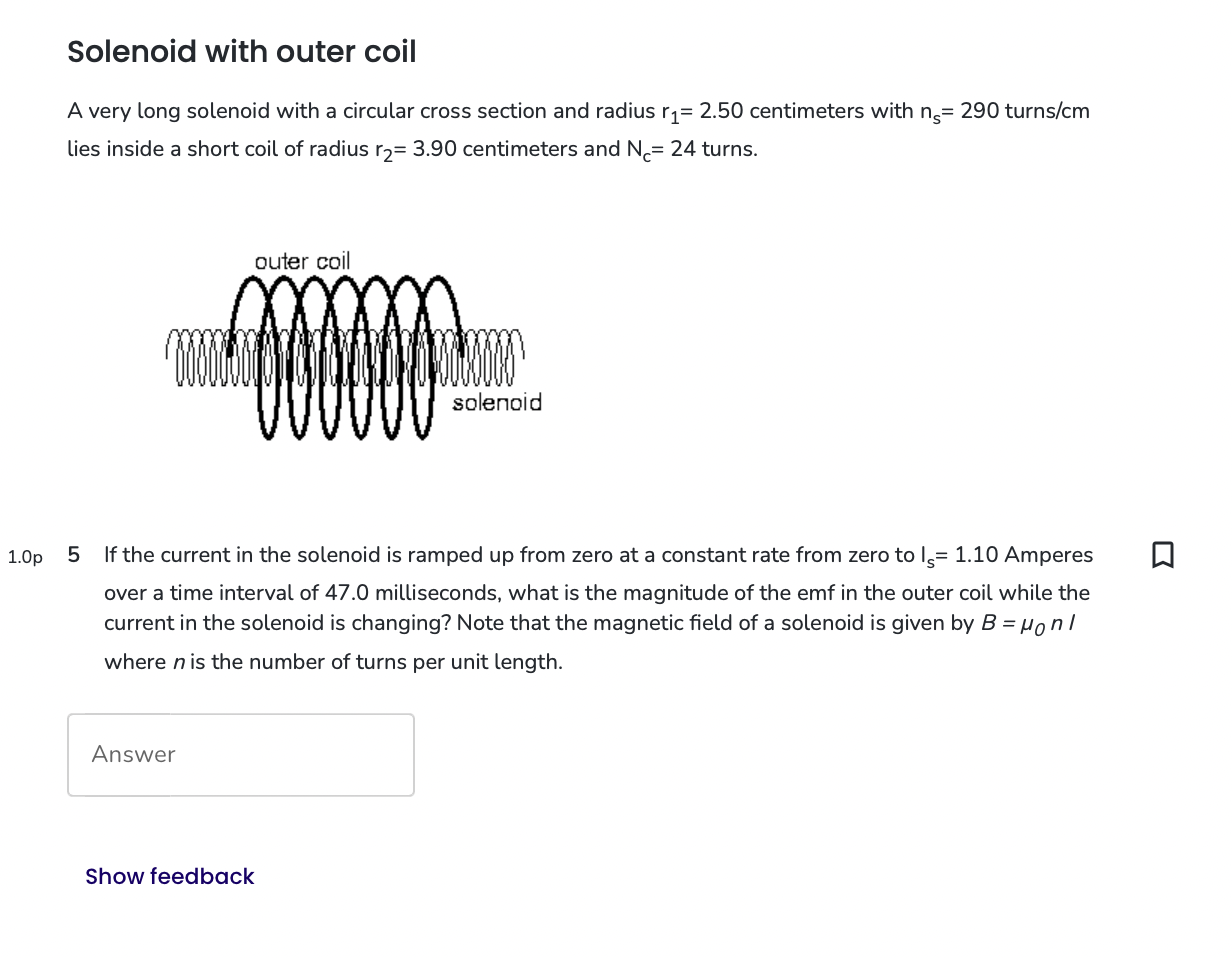 Solved Solenoid with outer coilA very long solenoid with a | Chegg.com
