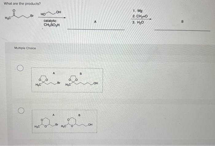 Solved What are the products? A 1. Mg 2. CH2OO. B Multiple | Chegg.com