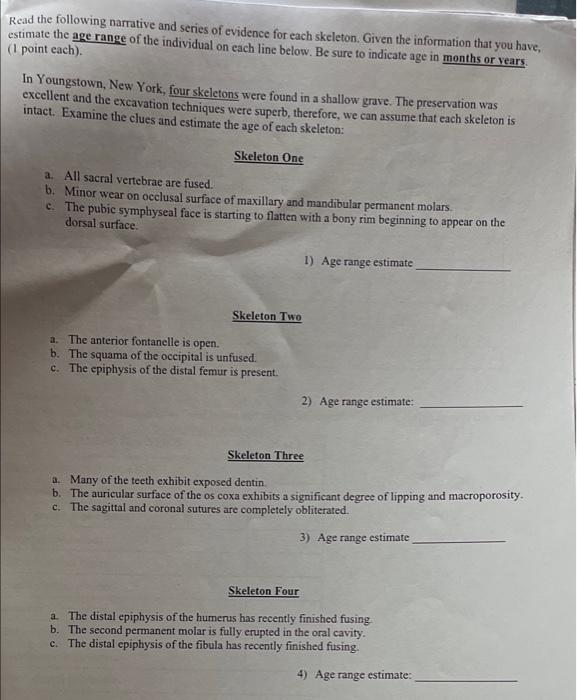 Solved Read the following narrative and series of evidence | Chegg.com