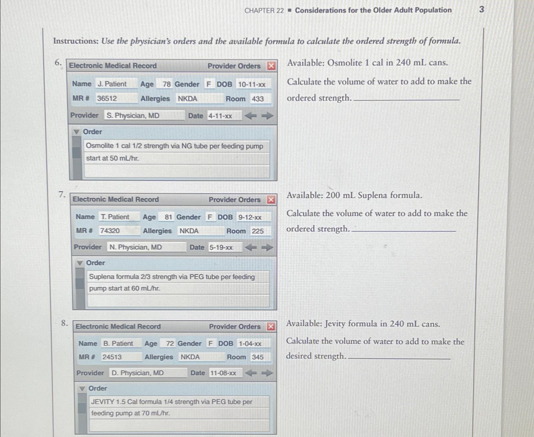 CHAPTER 22 = ﻿Considerations for the Older Adult | Chegg.com