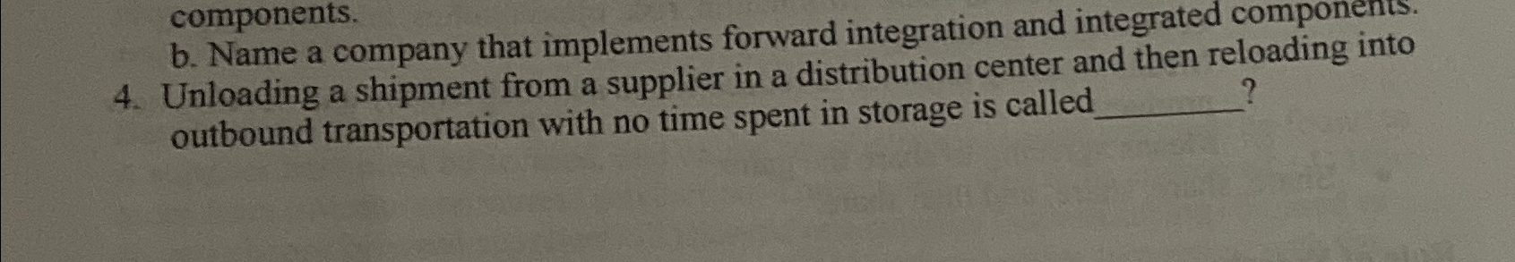 Solved Unloading a shipment from a supplier in a | Chegg.com