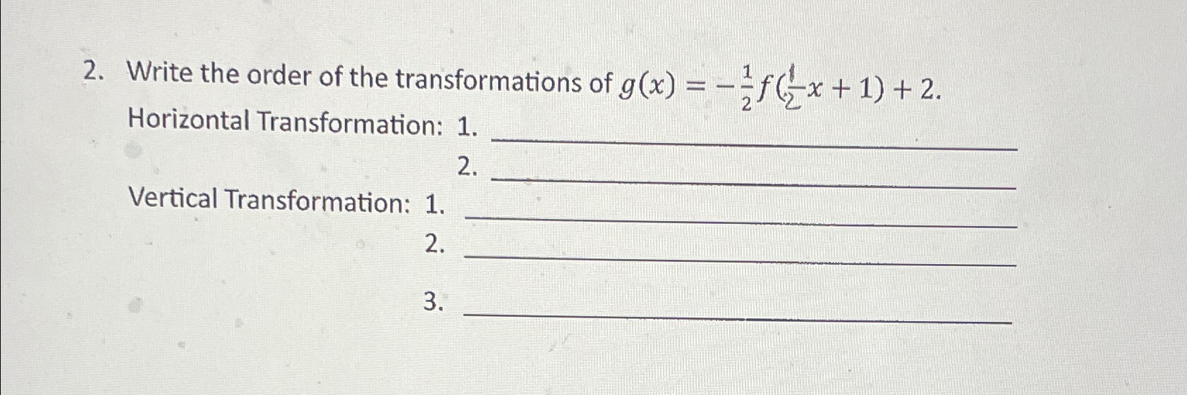 Solved Write the order of the transformations of | Chegg.com