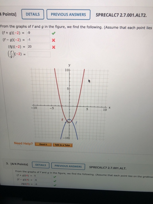 Solved Points] DETAILS PREVIOUS ANSWERS SPRECALC7 | Chegg.com