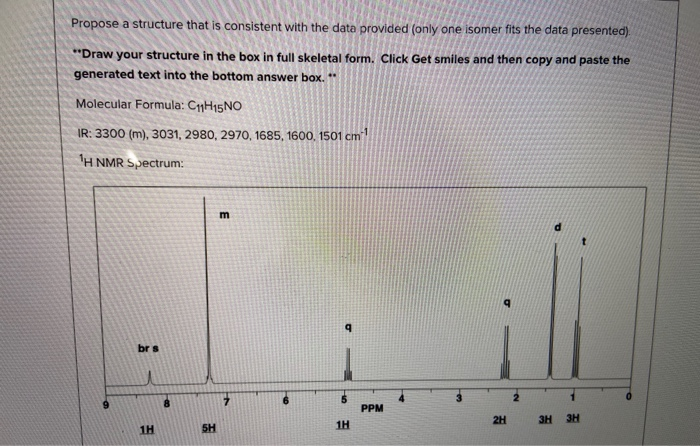 Solved Propose a structure that is consistent with the data | Chegg.com